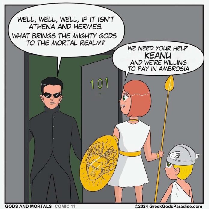 THE MATRIX Comic about Keanu Reeves (Neo) | Greek Gods Paradise