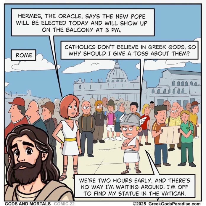 Catholic Pope Election Comic: Greek Gods Visit Rome | Greek Gods Paradise